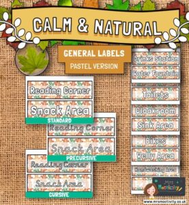Calm And Natural Classroom Labels - Pastel | Hessian Style Classroom ...