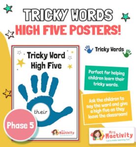 Phase 5 Tricky Words Posters High Five Display | Phonics
