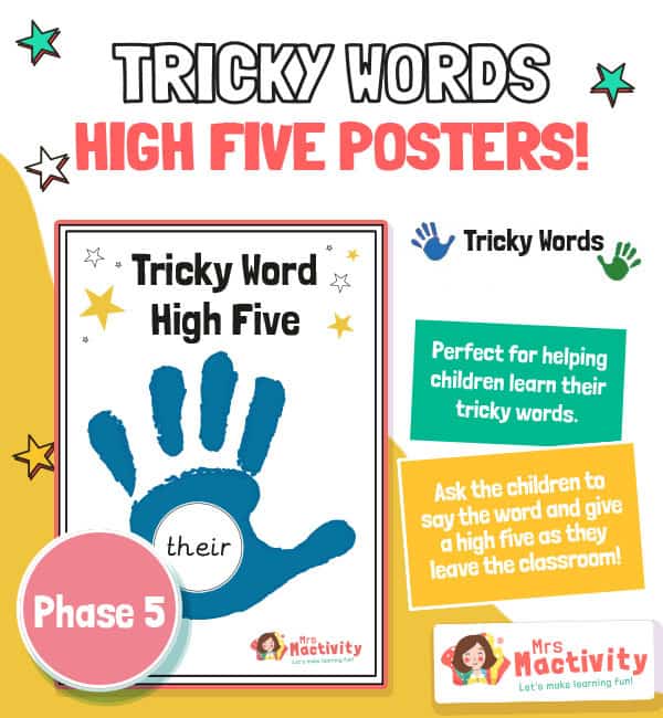 Phase 5 Tricky Words High Five Posters | Phase 5 Tricky Word Resources
