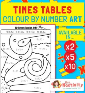 Times Tables Art - Colour By Numbers | Mrs Mactivity