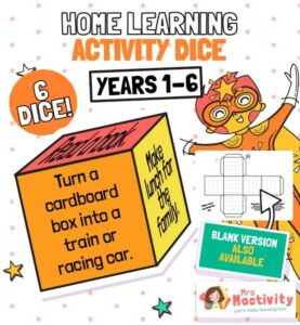 Home Learning Activity Dice | Mrs Mactivity