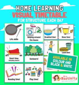 Home Learning Visual Timetable | Mrs Mactivity
