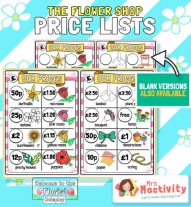 The Flower Shop Flower Price List | Mrs Mactivity