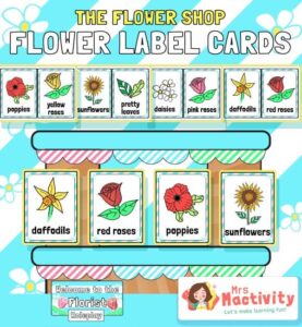 The Flower Shop Flower Label Cards | Mrs Mactivity