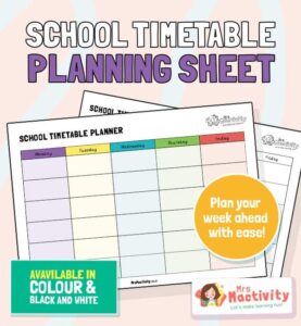 School Timetable Planner | Teacher Planning Resources