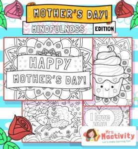 Mother's Day Mindfulness Colouring Pages Mother's Day Cards And Crafts ...