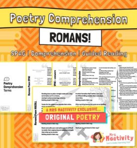 Original Romans Poetry Comprehension And Guided Reading Activity | Mrs ...