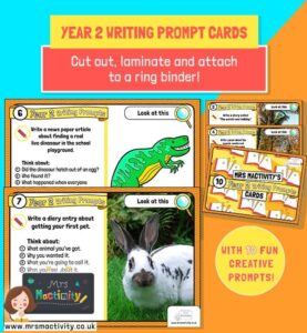 Year 2 Writing Prompt Cards | Mrs Mactivity