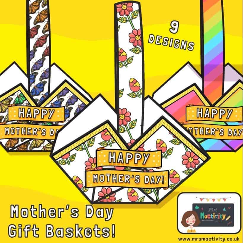 Mother's Day Basket Craft Templates | Mother's Day EYFS KS1