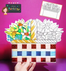 Mothers Day Basket Craft Card - Flower Basket Mother’s Day Card ...