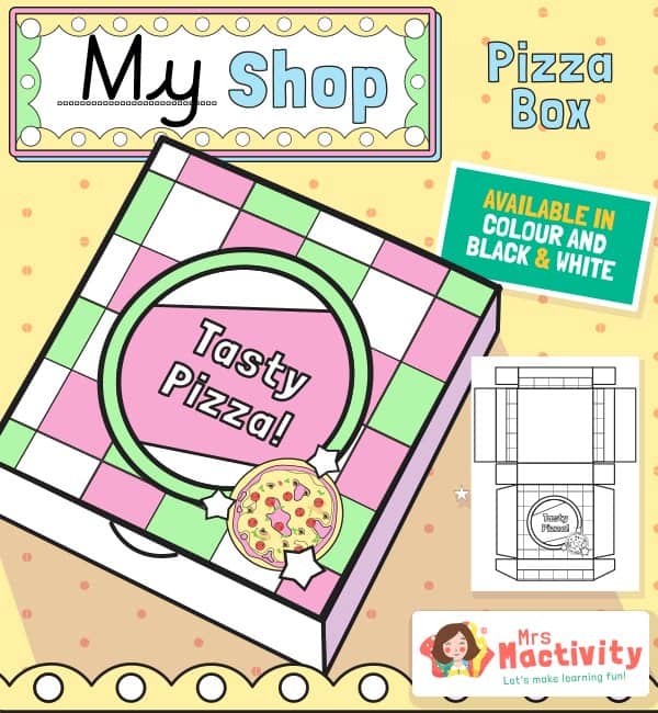 Shop Role-Play Foldable Pizza Takeaway Boxes | Mrs Mactivity