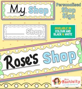 Shop Role-Play Shop Name Sign | Mrs Mactivity