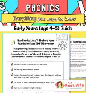Early Years (Age 4-5) Phonics Information Guide For Parents | Mrs Mactivity