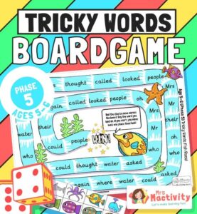 Phase 5 (age 5-7) Tricky Words Board Game | Mrs Mactivity