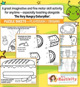 Very Hungry Caterpillar Playdough And Puzzle Mats | Mrs Mactivity