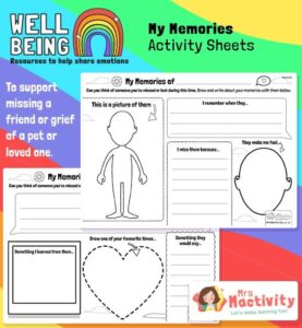 Pupil Wellbeing - My Memories Activity Sheets | KS1 KS2 Mental Health ...