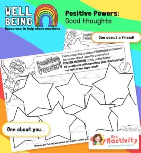 Pupil Wellbeing - Positive Thoughts Star Activity Sheet | Children's ...