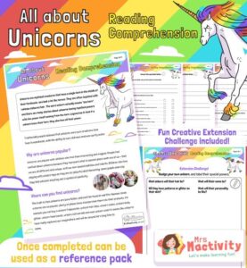 Unicorns Reading Comprehension | Mrs Mactivity