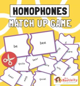 Homophone Matchup Game | Mrs Mactivity