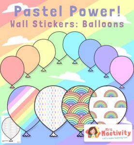 Pastel Classroom Display Balloons | Mrs Mactivity