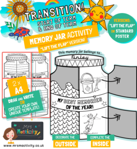 Memory Jar Display Activity | EYFS KS1 KS2 Transition Resources