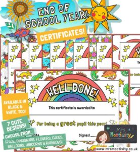End Of Year Certificates | EYFS & KS1 Pupil Certificates