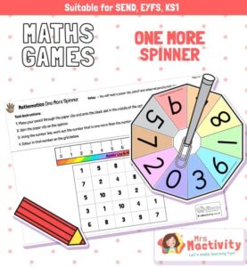 Maths One More Number Spinner Activity | Mrs Mactivity