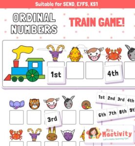 Ordinal Numbers Train Ordering Game | Mrs Mactivity