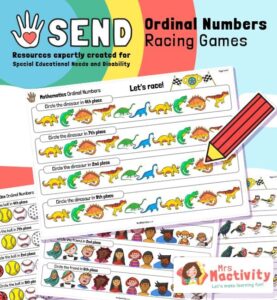SEND P8 Ordinal Numbers Racing Game | Mrs Mactivity