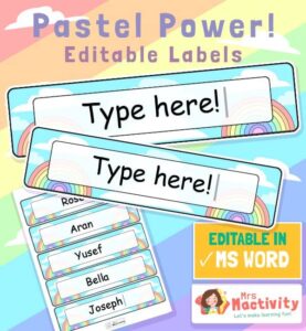 Printable Tray Labels For Primary Classroom Organization