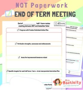 ECT Half Termly Review Template | Mrs Mactivity