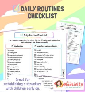 Daily Classroom Routines Checklist | Mrs Mactivity