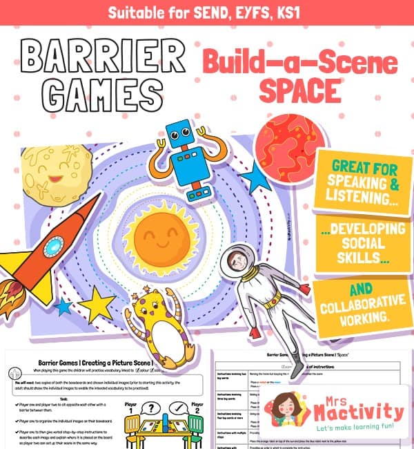 Space Barrier Game | Mrs Mactivity