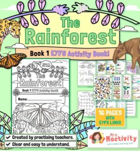 EYFS (Age 3-5) Rainforest Activity Workbook | EYFS Printable Worksheets