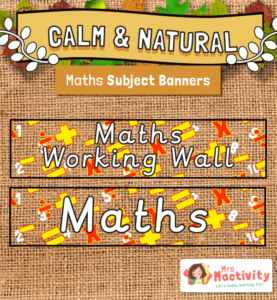 Calm And Natural Maths Display Banners | Hessian Style Classroom ...