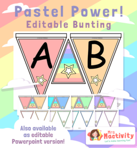 Editable Pastel Display Bunting | Pastel Display Resources