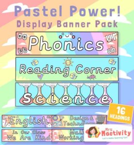 Pastel Classroom Subject Display Banner Pack | Pastel Display Resources