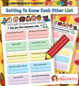 Equality And Diversity Getting To Know Each Other Activity | Equality ...