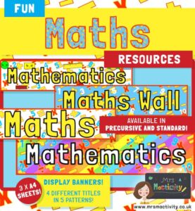 Maths Display Banners | Mrs Mactivity