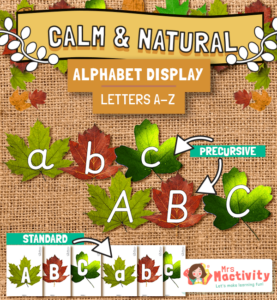 Calm And Natural Alphabet Leaf Display Pack | Hessian Style Classroom ...