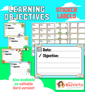 Date And Learning Objective Labels | Mrs Mactivity