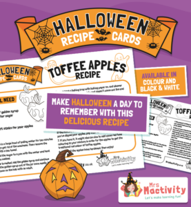 Halloween Toffee Apples Recipe Card | Easy Halloween Cooking Activity