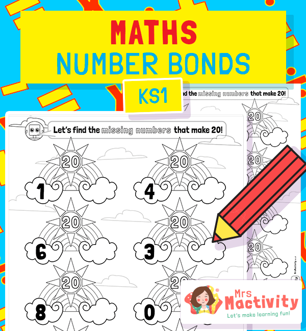 Number Bonds To 20 Rainbow Worksheet Primary Teaching Resources