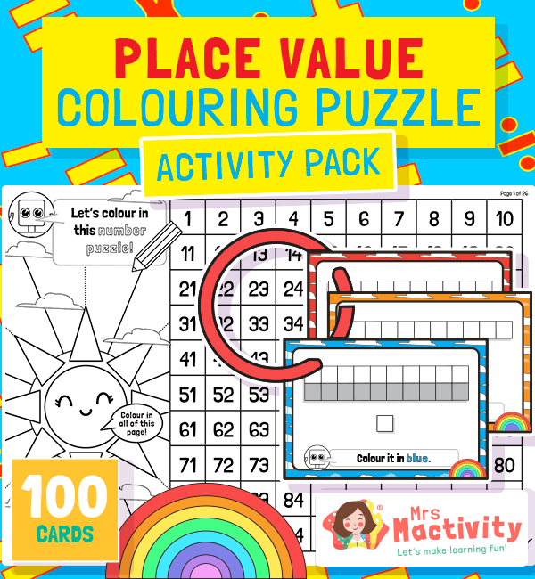 Place Value Colouring Puzzle Pack | Mrs Mactivity