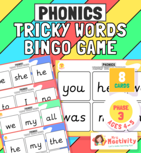 Phase 3 Tricky Words Bingo Game | Phonics