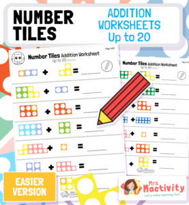 Number Tiles Addition Worksheets To 20 | Mrs Mactivity