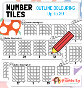 Number Tiles Colouring Activity 1-20 | Mrs Mactivity