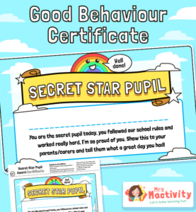 Free Secret Star Pupil Certificate