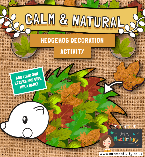 Leaf Hedgehog Template Autumn Craft Resources