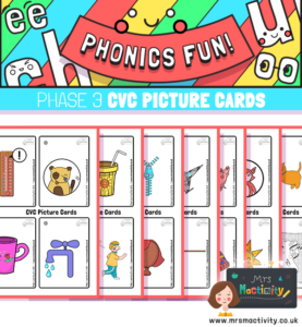 Phase 3 Phonics CVC Picture Cards | Mrs Mactivity